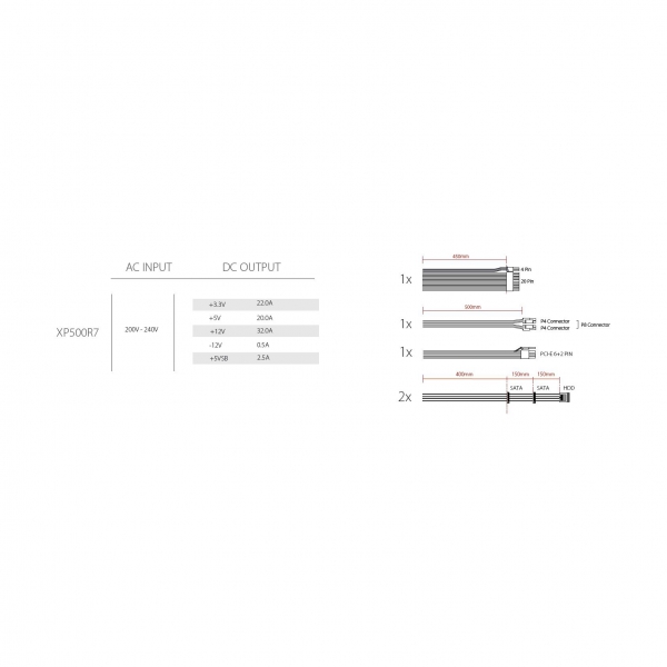 Xilence napajalnik ATX 500W RedWing R7 Series XN052 - XN052 (XP500R7 ...